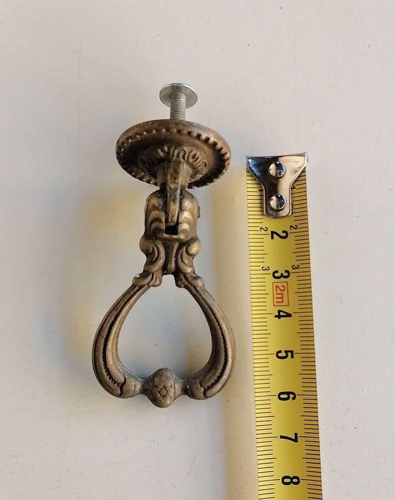 Antique Brass Drop Ring Pull Door Handle Drawer Vintage Furniture Cabinet Knobs /cabinet ...