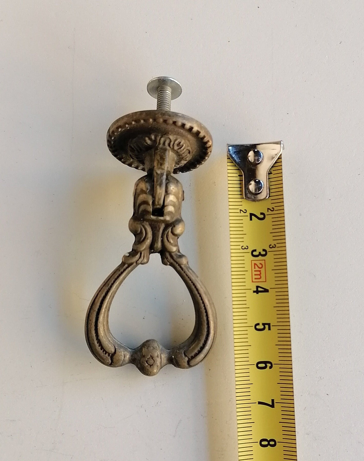 Antique Brass Drop Ring Pull Door Handle Drawer Vintage Furniture Cabinet Knobs /cabinet ...