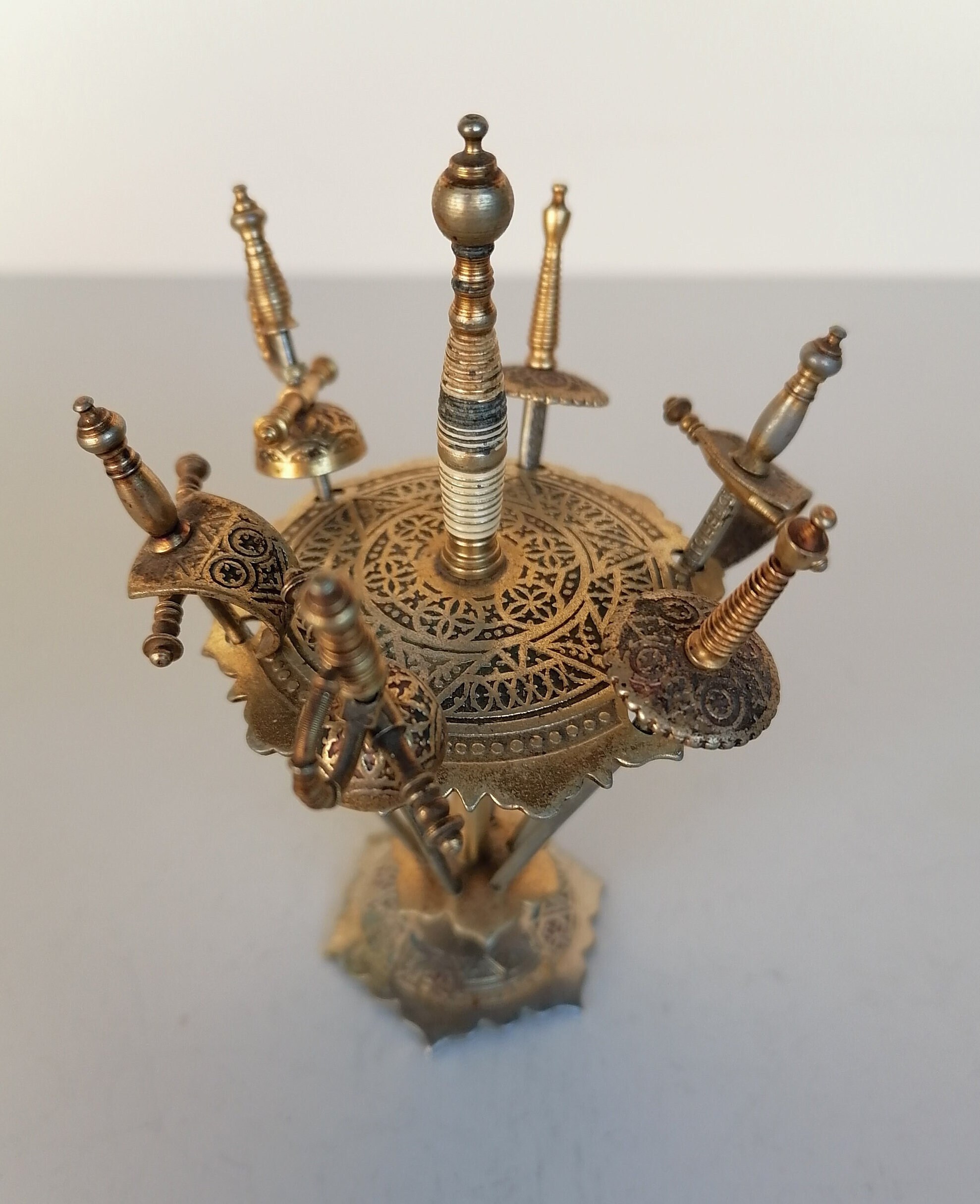 Vintage Toledo Cocktail Swords in a Stand Six Toledo Cocktail Swords in ...