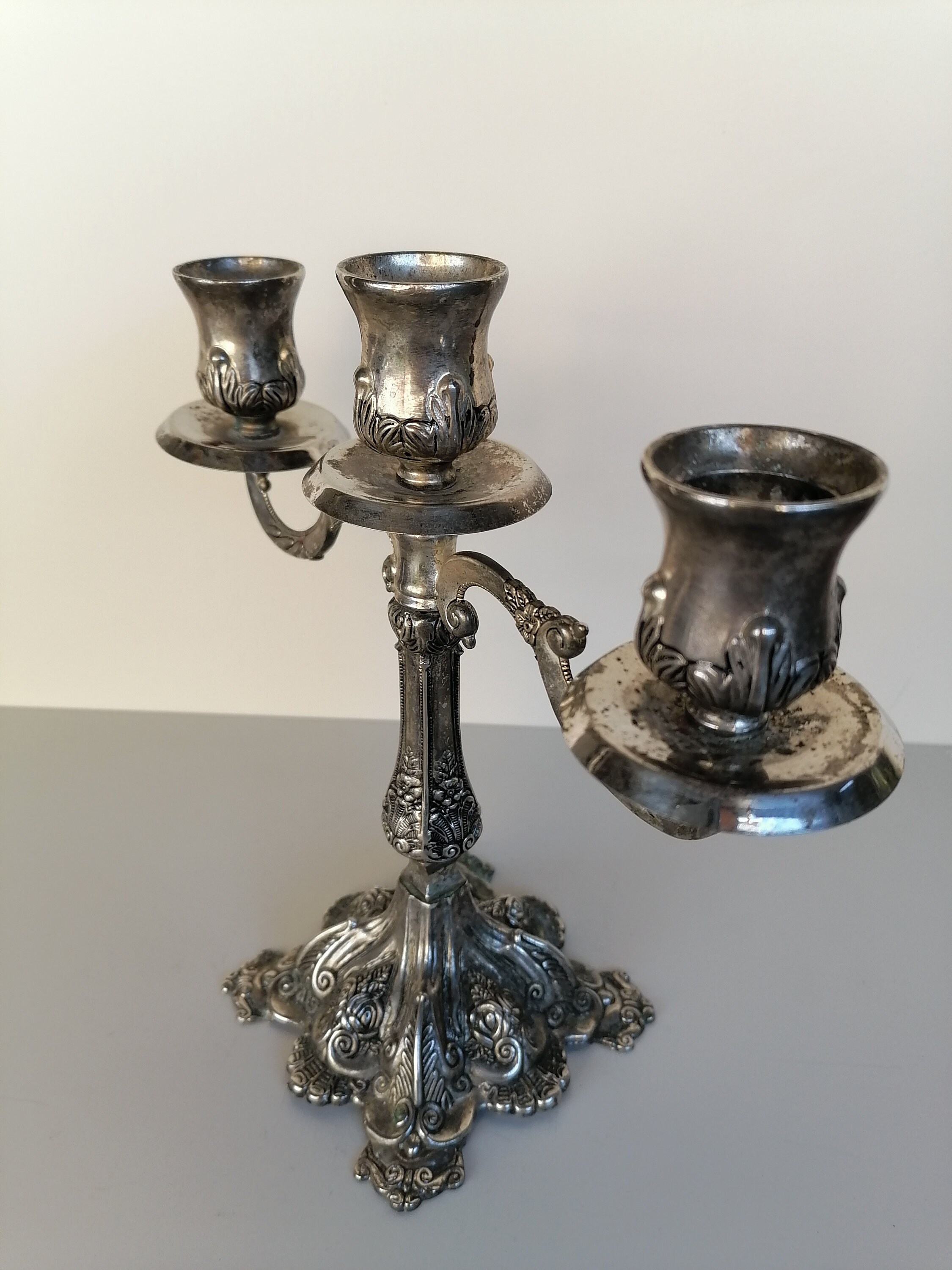 3 Arm Candle Holder Vintage Gothic Candle Holder Candelabra 3 Arm ...