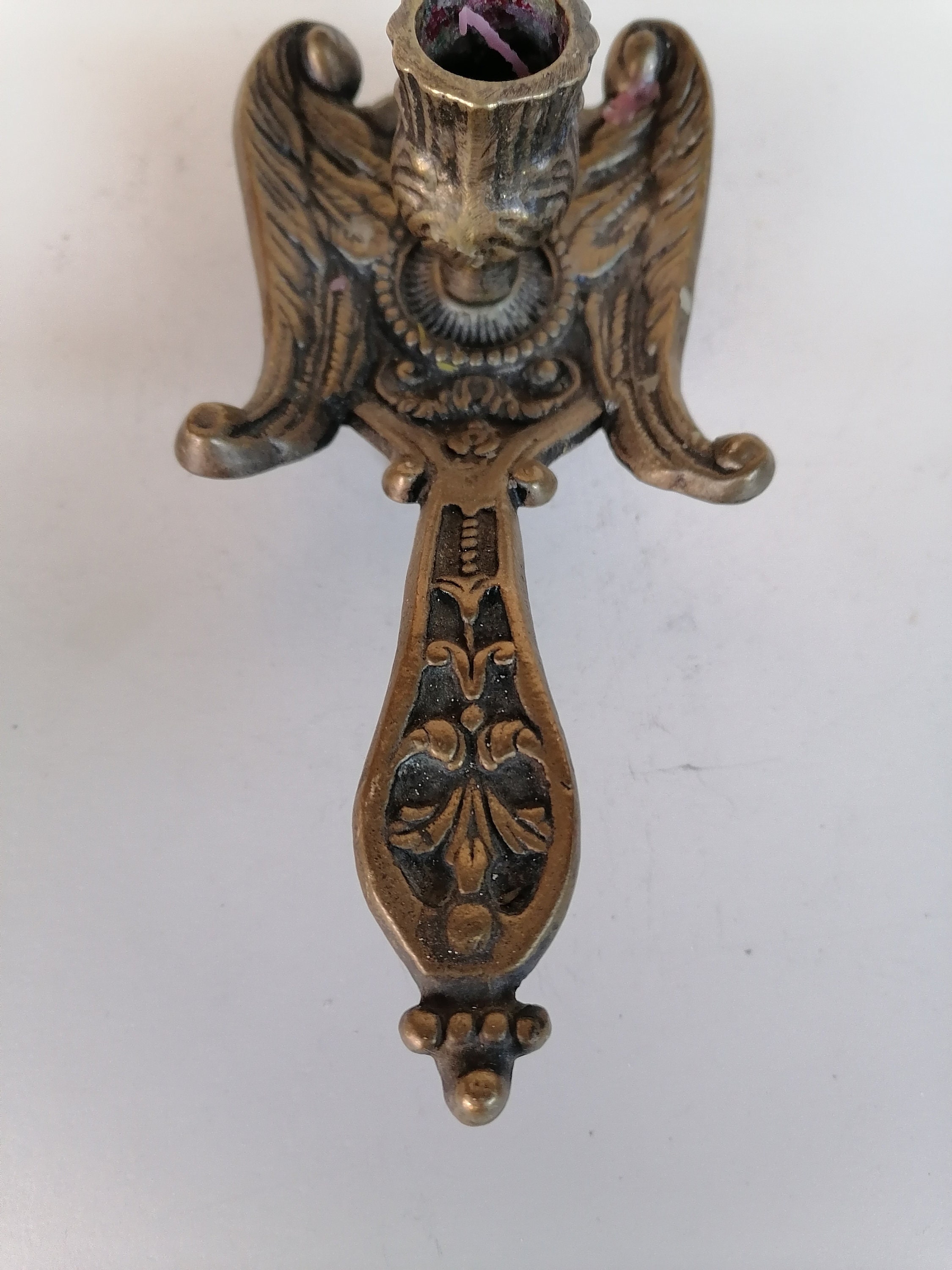 Vintage Brass Swan Candlestick Holder, Antique Chamber Decor, Brass ...