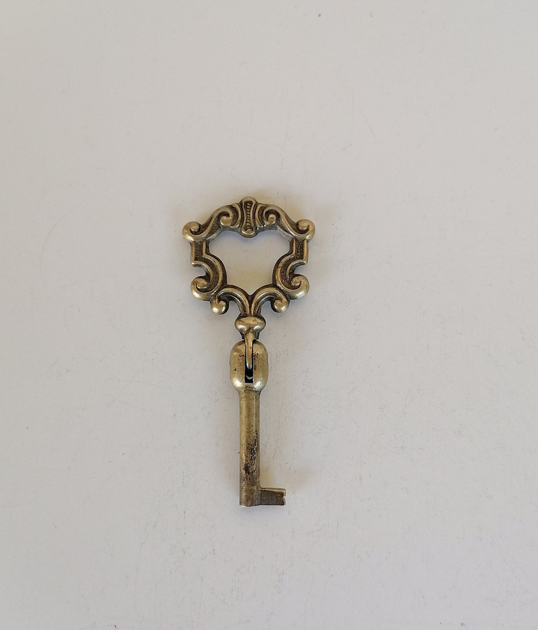 Vintage Old Brass Folding Furniture Key, Antique Drawer Lock, Old ...