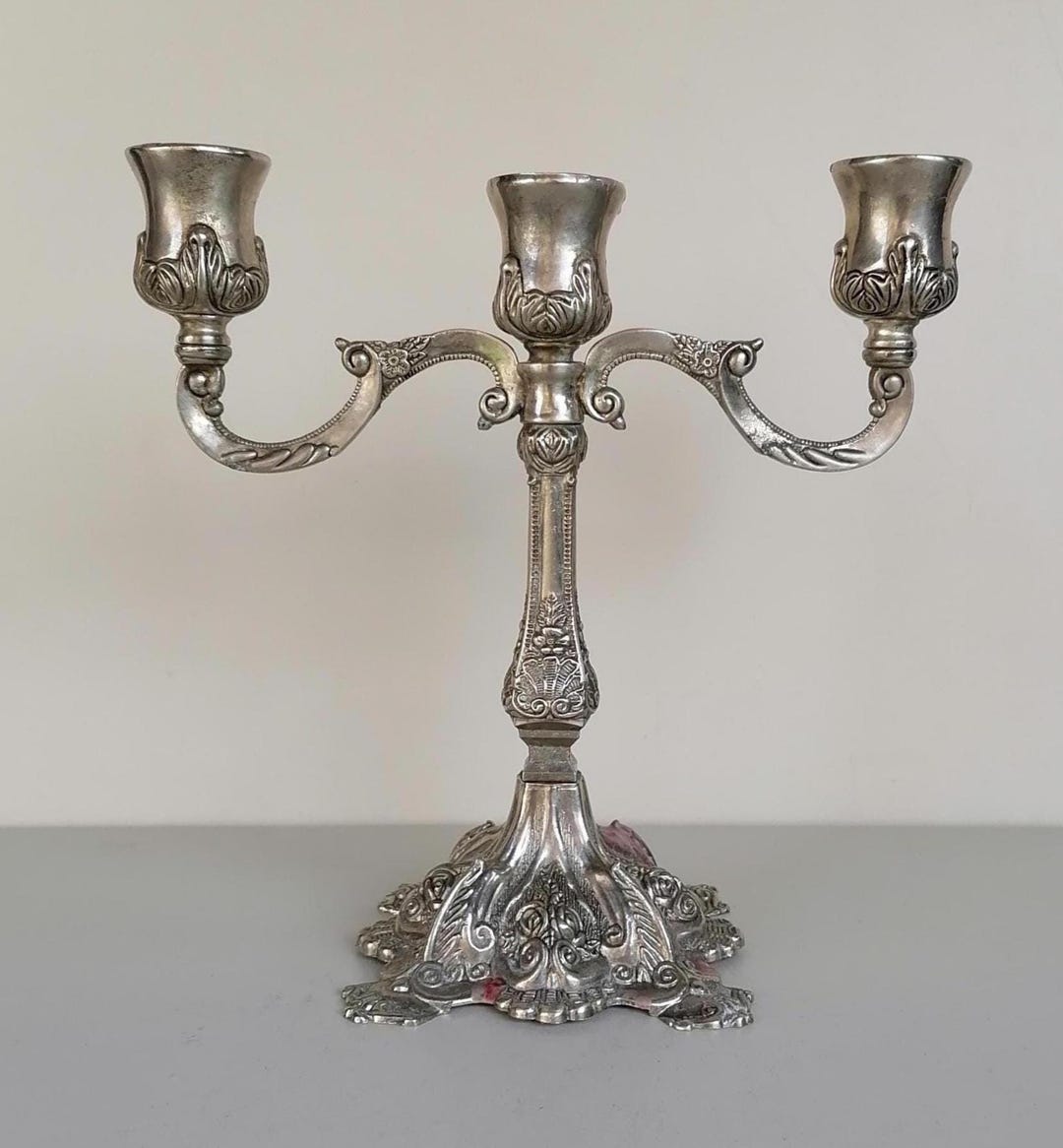 3 Arm Candle Holder Vintage - Gothic Candle Holder - Candelabra - 3 Arm ...
