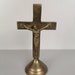 Vintage Brass Cross Crucifixion Cross Brass Table Cross Altar Brass ...