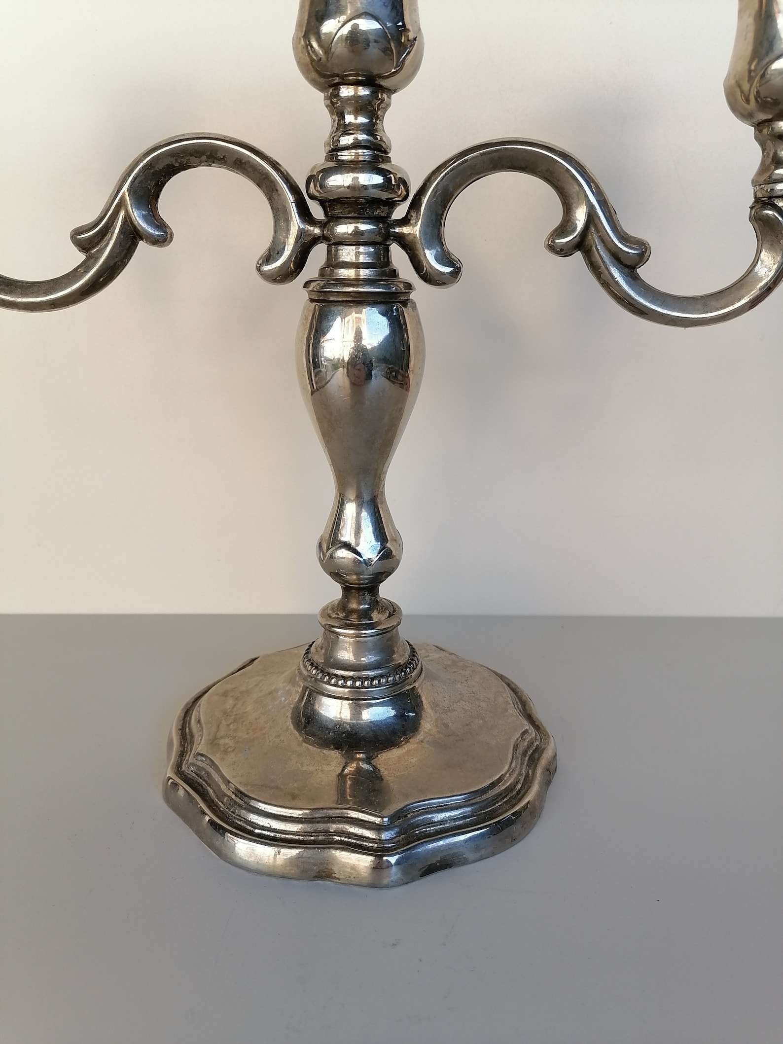 Vintage 3 Arm Silver Plated Candle Holder, Antique 3 Branch Candlestick ...