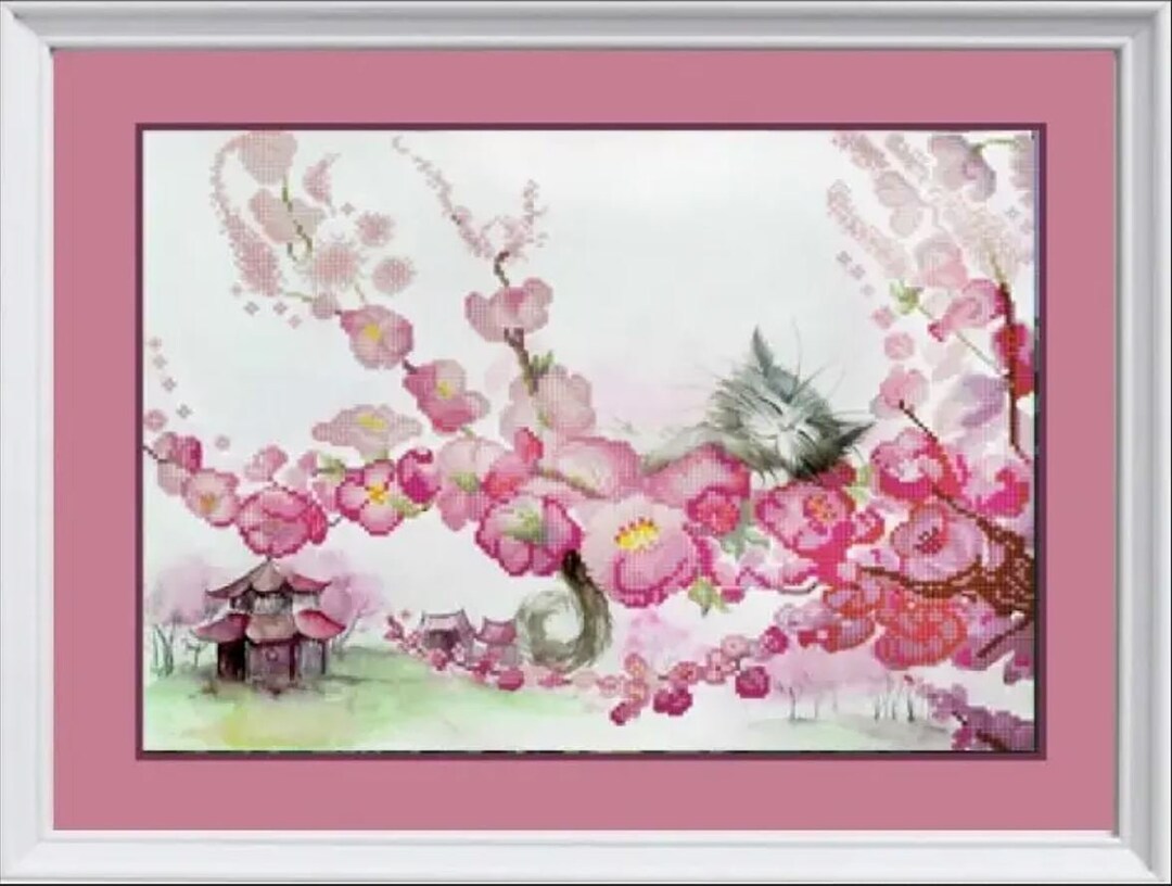 Bead Embroidery Set cat in Sakura - Etsy