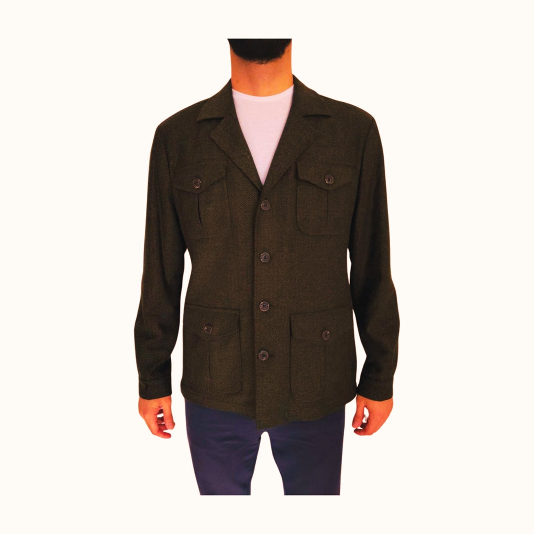 Unisex Safari Jacket Style With Bellows Flapped Patch Pocket - Etsy