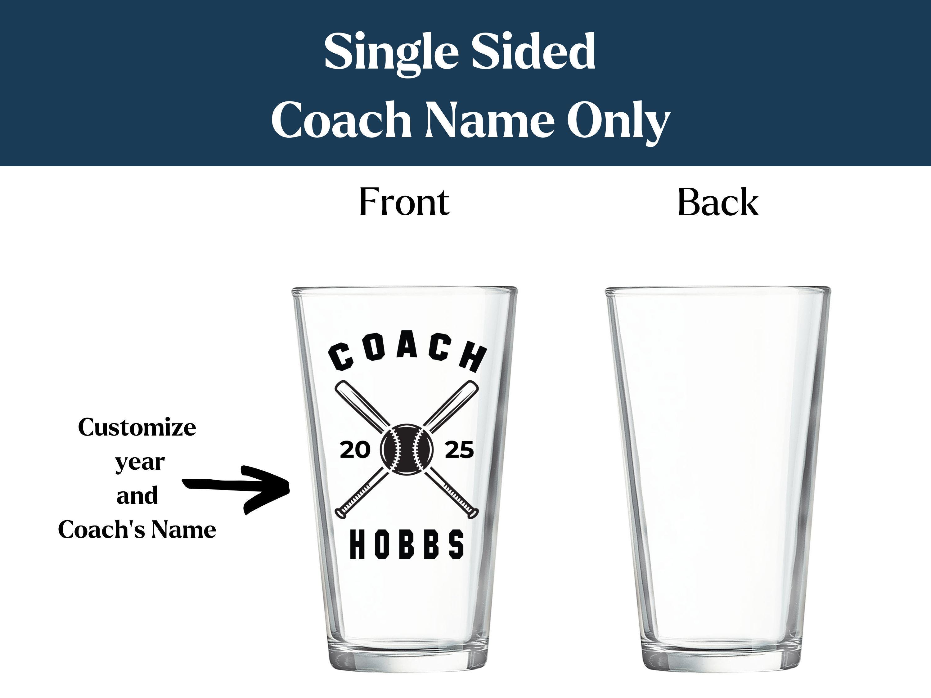 Custom Baseball Coach Pint Glass – Team Gift, Engraved - Etsy