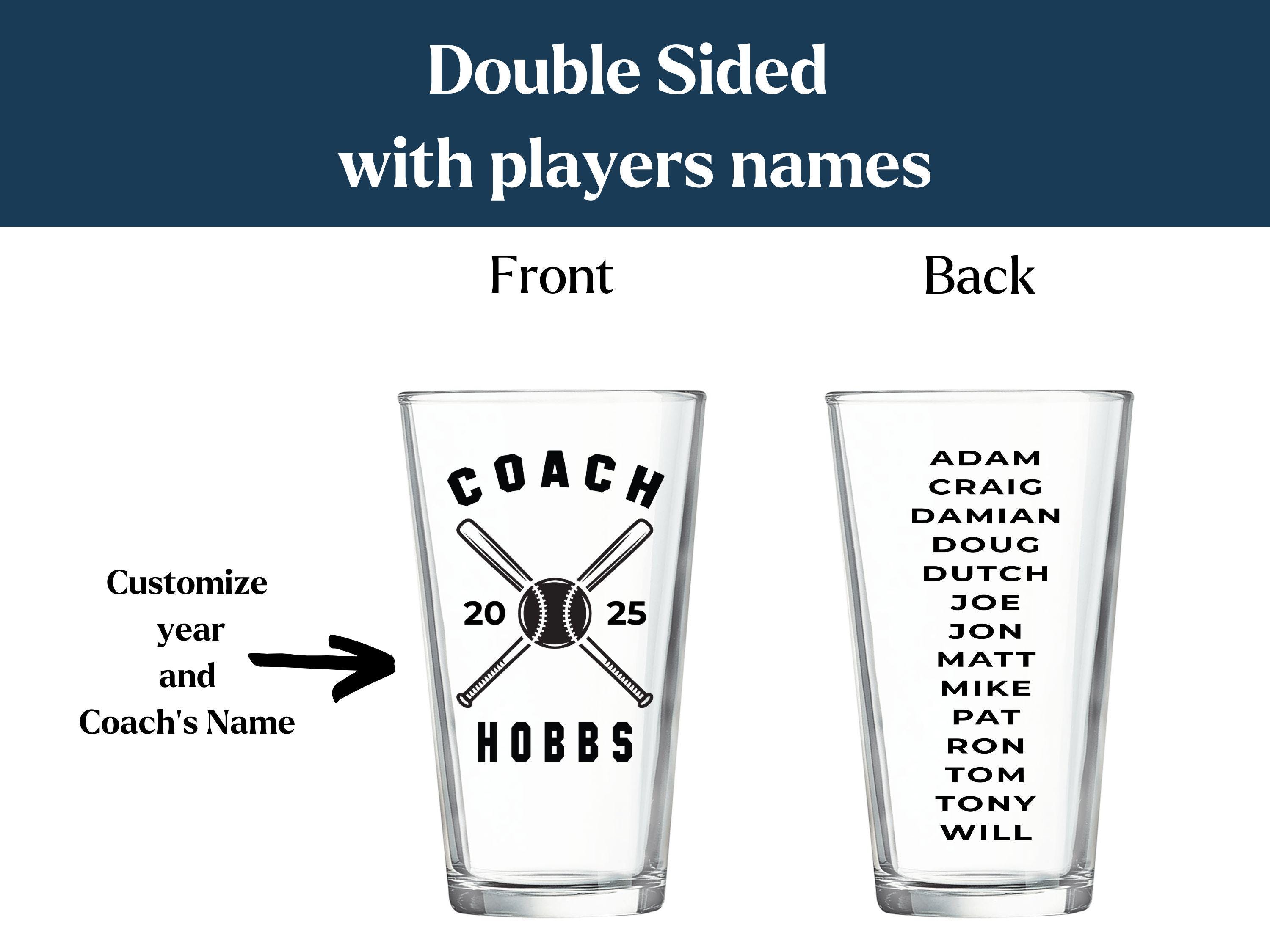 Custom Baseball Coach Pint Glass – Team Gift, Engraved - Etsy