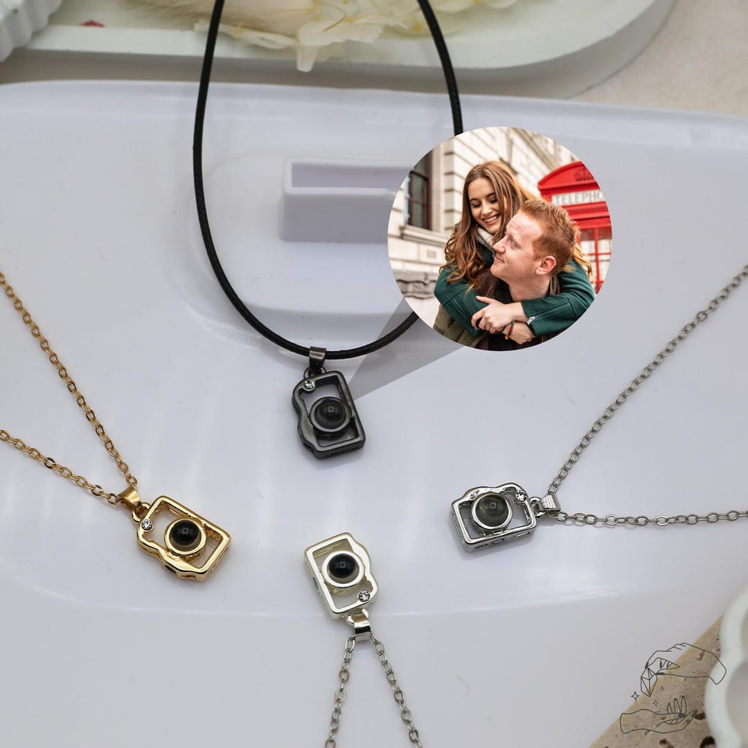 Camera Projection Necklace • Custom Memorial Photo Pendant ...