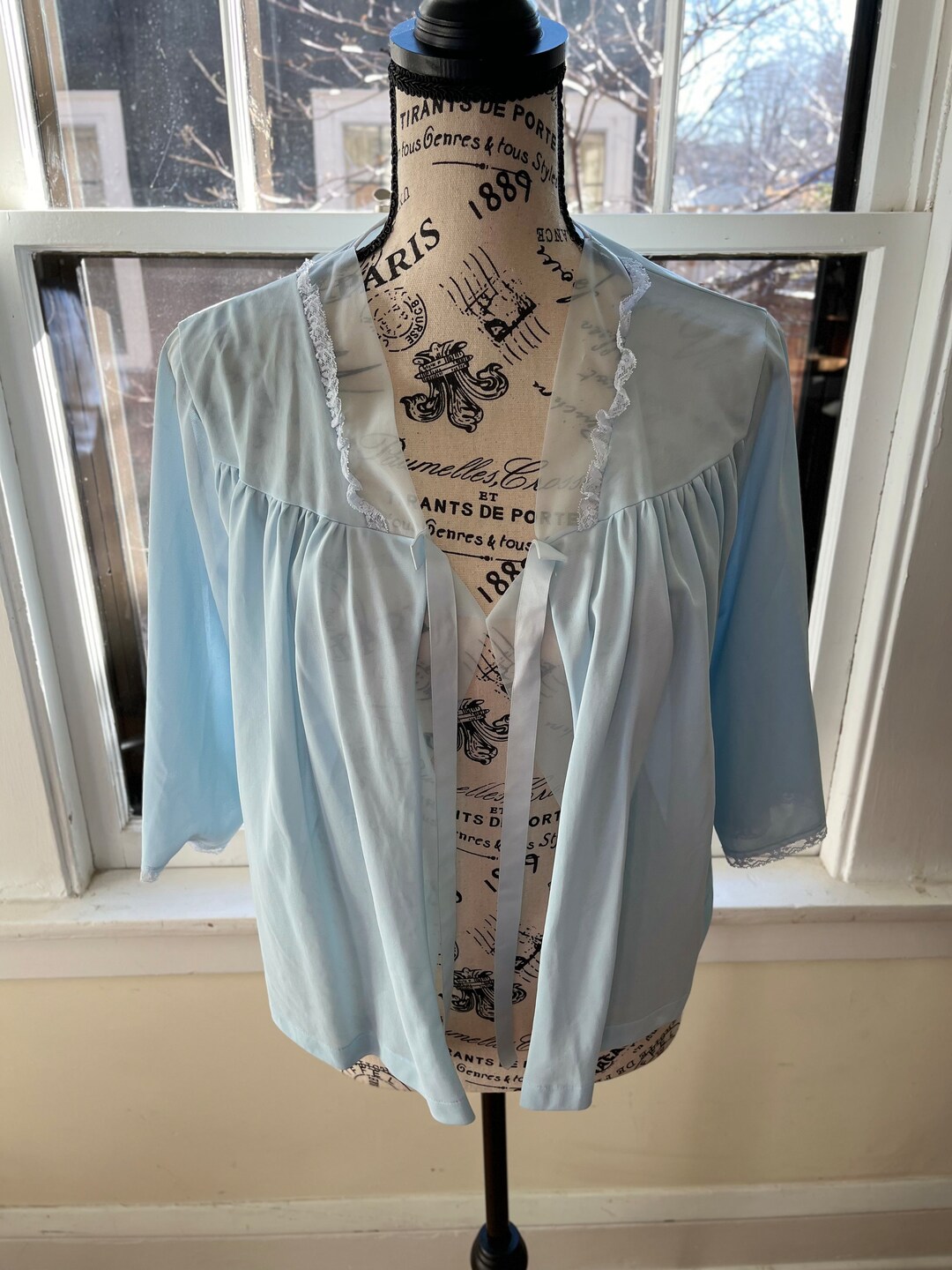 Vintage Baby Blue Silk Duster - Etsy
