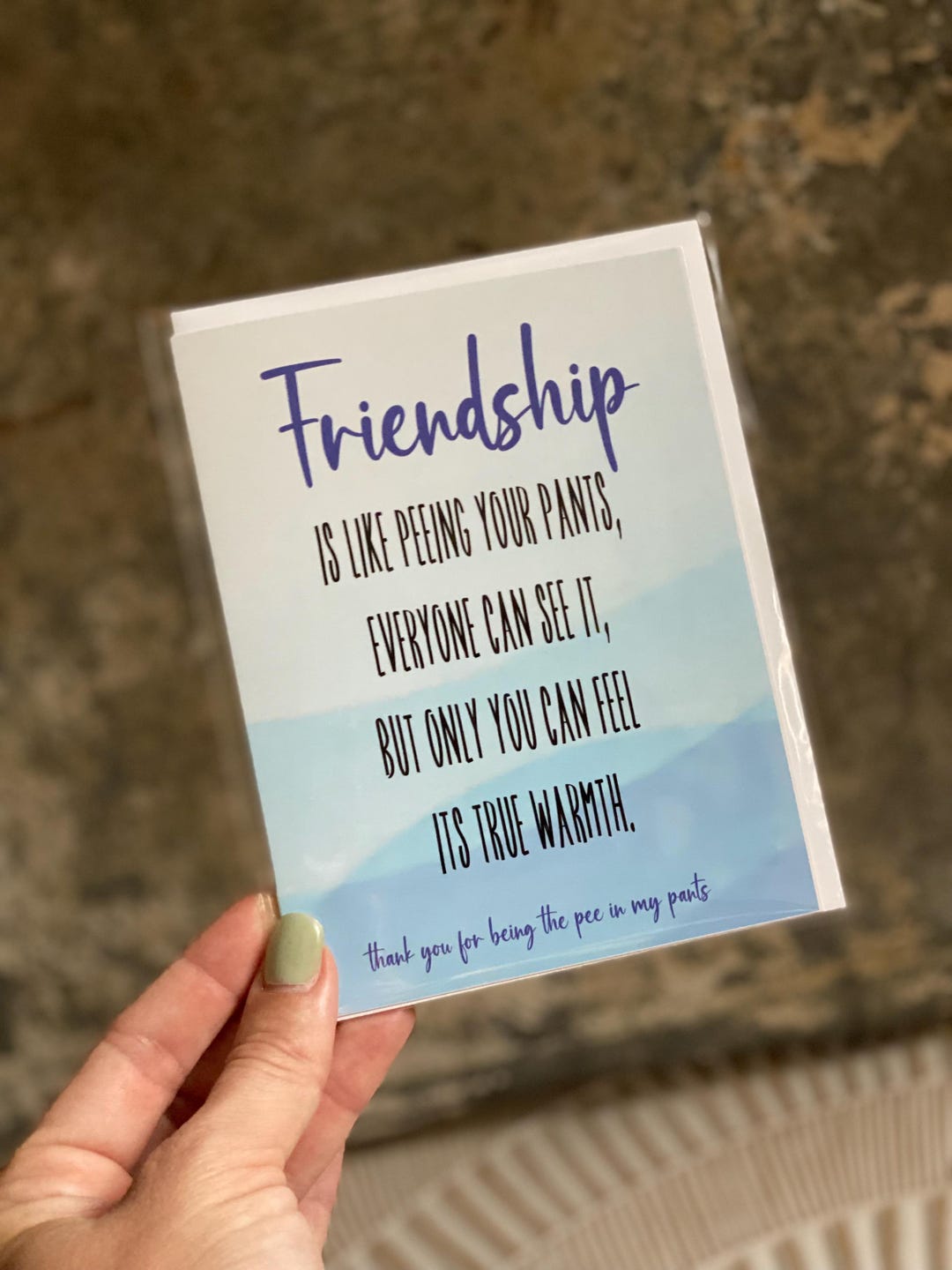 Friendship Like Pee Greeting Card - Etsy