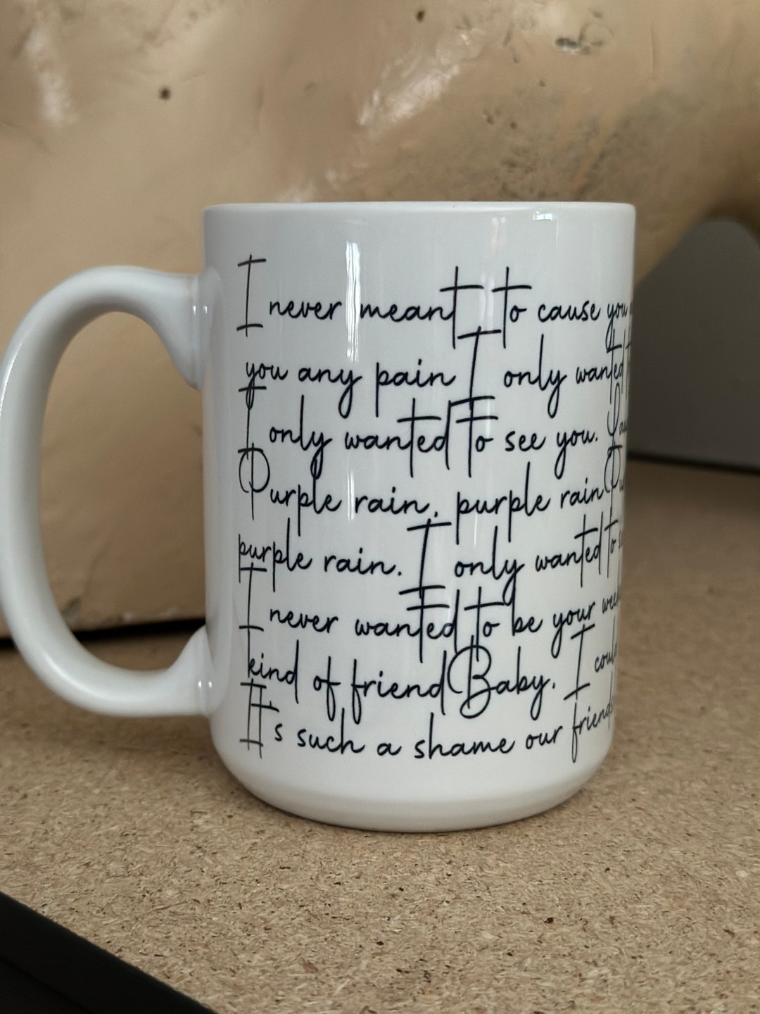 Prince "purple Rain" Lyrics 15oz Ceramic Coffee Mug - Etsy