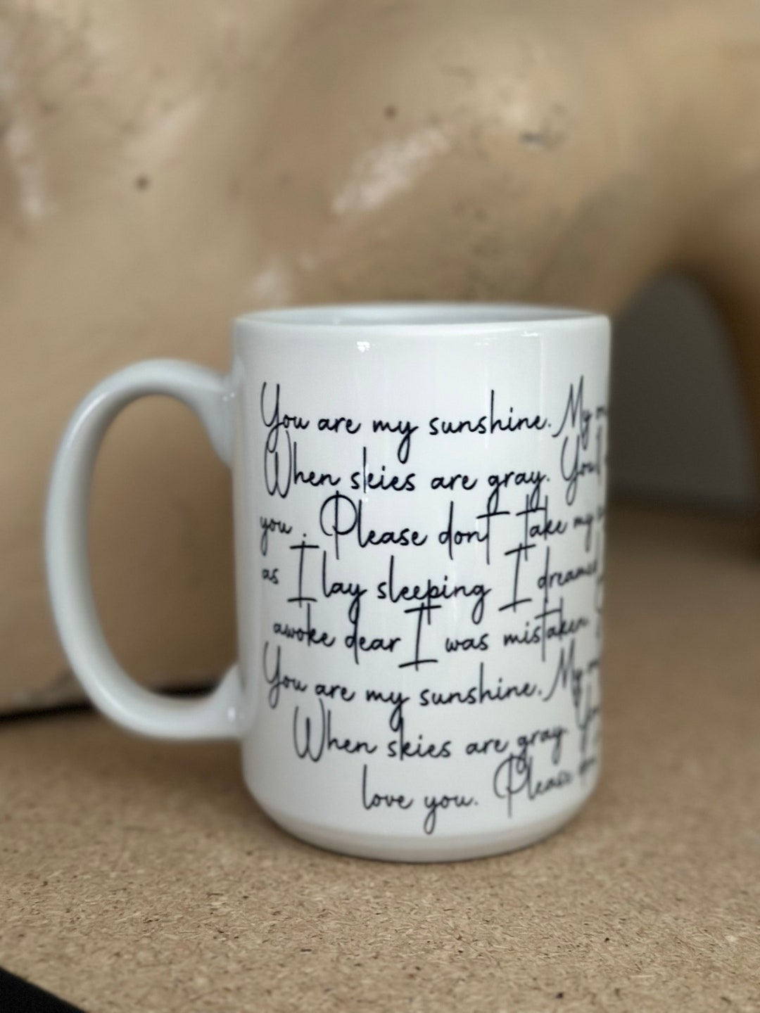 You Are My Sunshine Lyric 15oz Ceramic Coffee Mug - Etsy