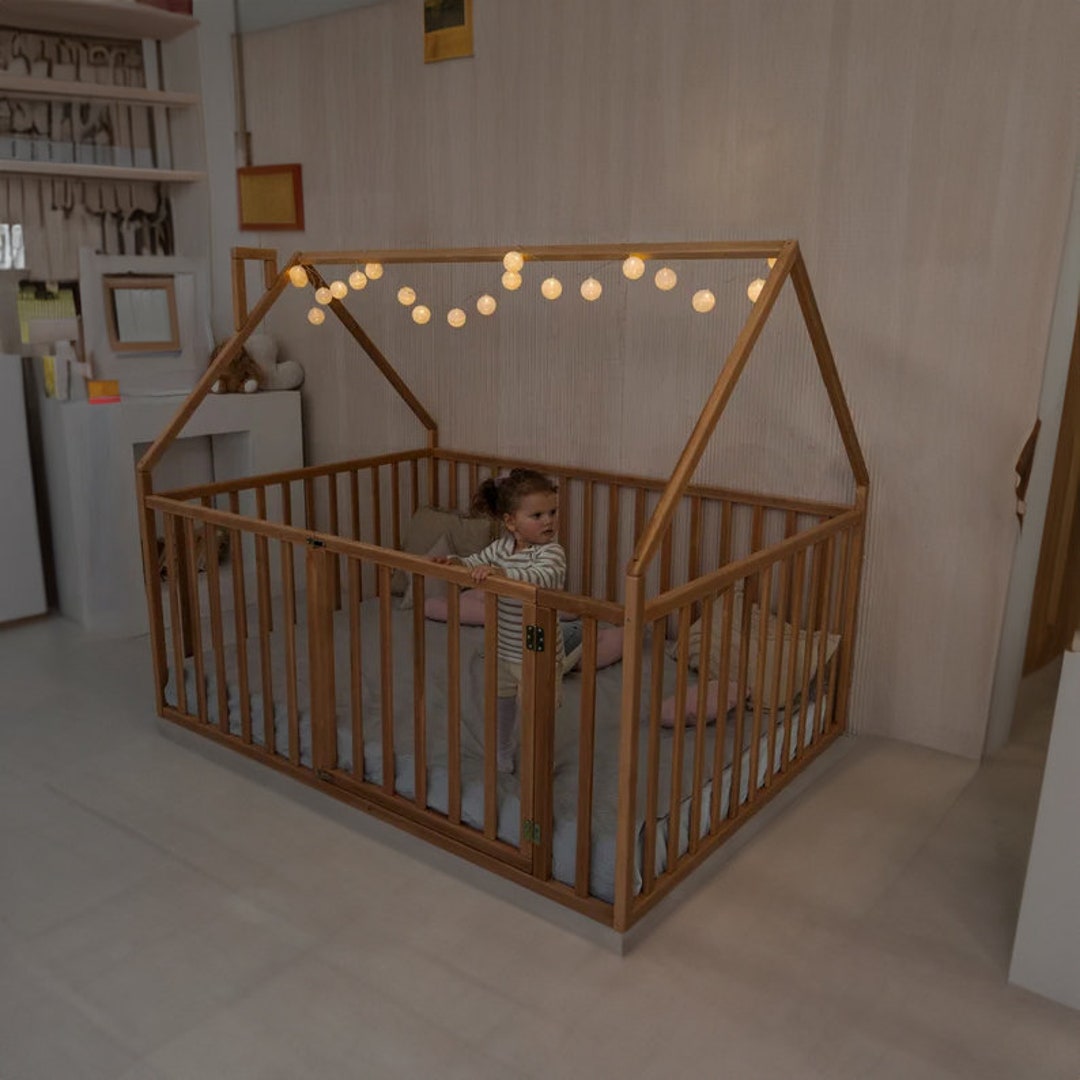 House Playpen Bed Montessori Baby Playpen With Extra High - Etsy