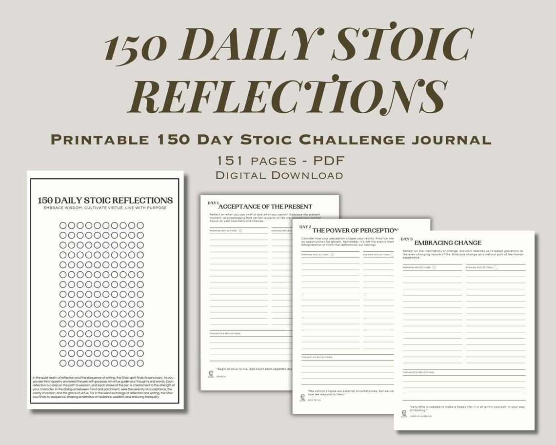 150 Day Stoic Reflection | 150 Day Stoic Reflection Journal | Stoic ...