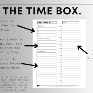Time Boxing Printable PDF Digital Daily Planner Time Box Planner Agenda ...