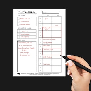 Time Boxing Printable PDF Digital Daily Planner Time Box Planner Agenda ...