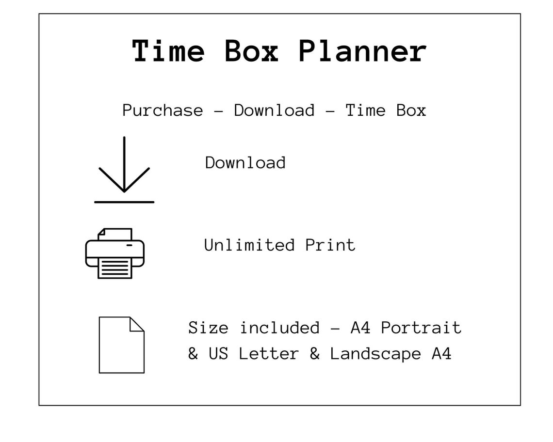 Time Boxing Printable PDF Digital Daily Planner Time Box Planner Agenda ...
