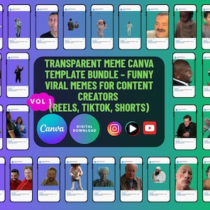Transparent Meme Templates | Canva Viral Memes MP4 | Funny Reels ...