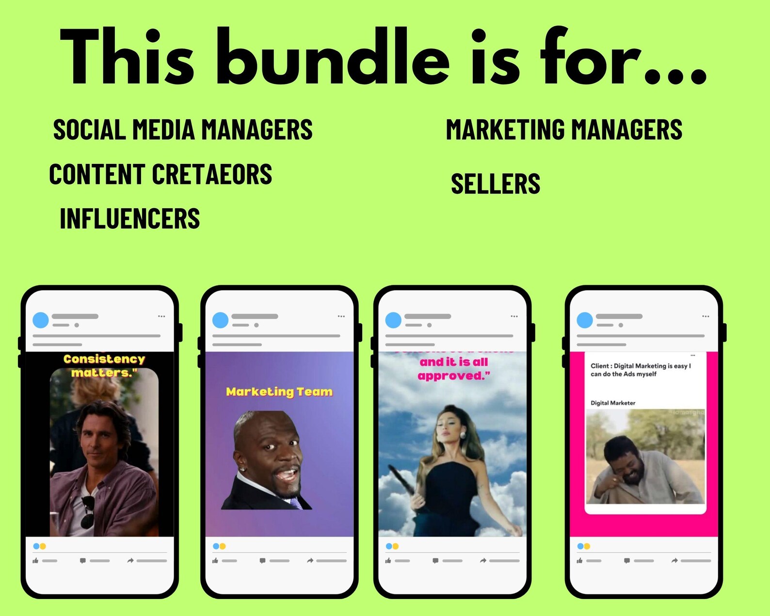 Social Media Manager Marketing Meme Templates for Canva: Editable Funny ...