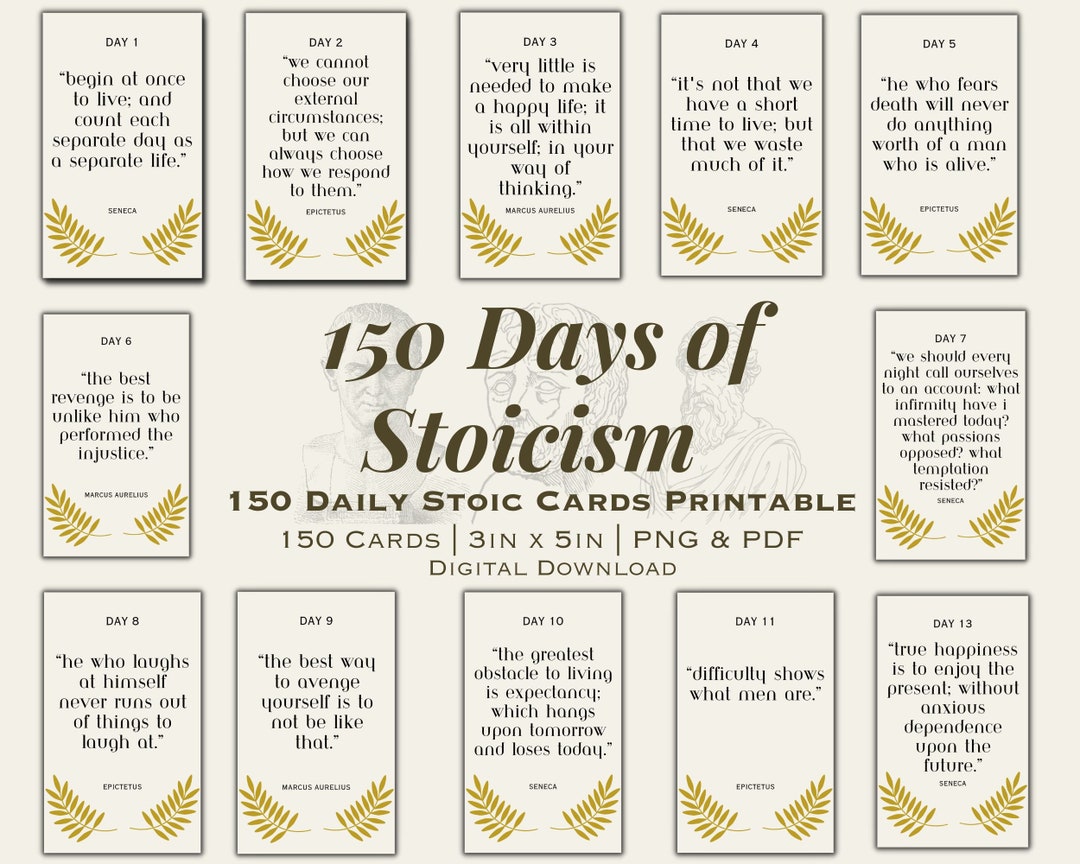 150 Daily Stoic Cards: Wisdom & Meditation (digital Download) - Etsy