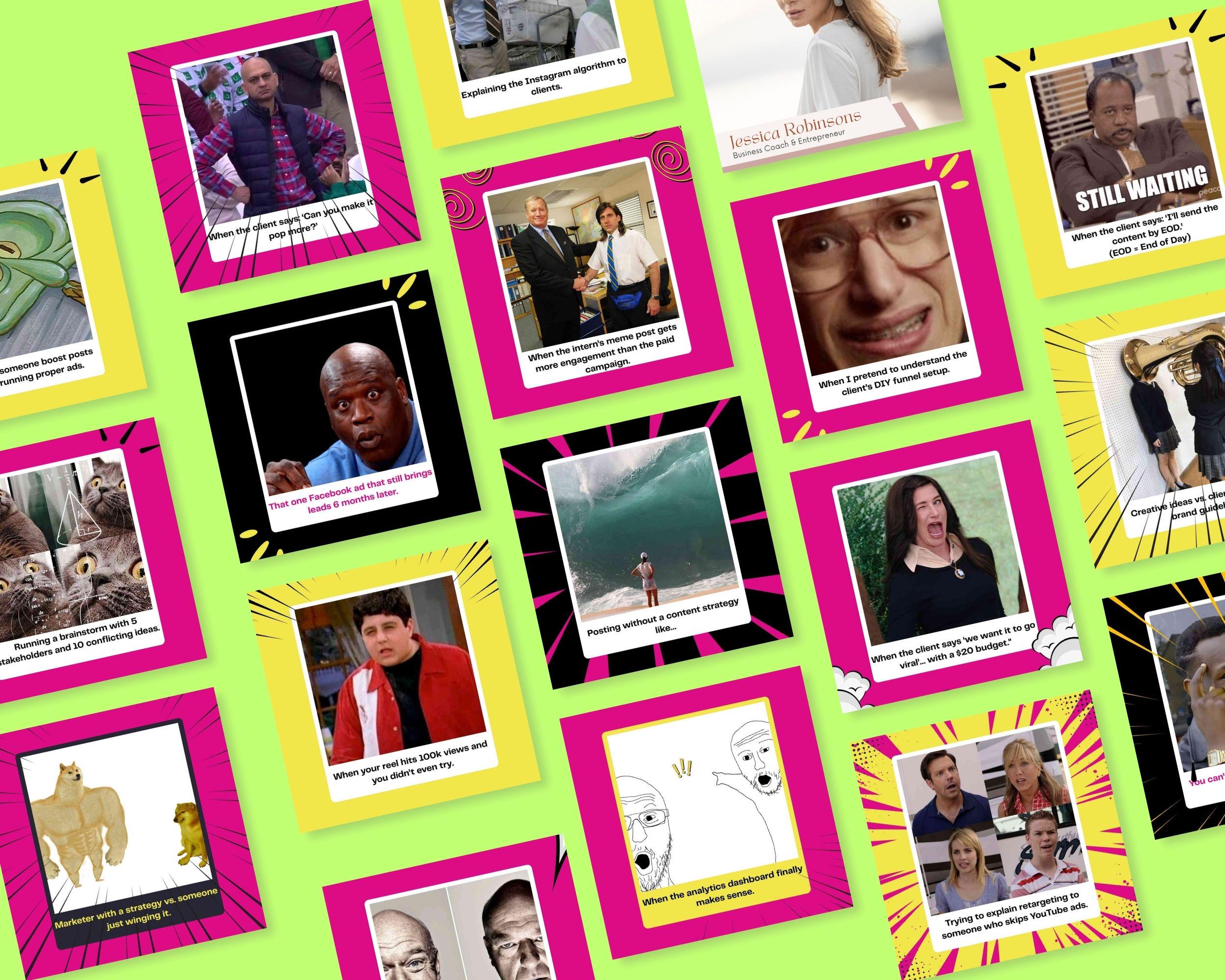 80 Marketing Meme Templates for Canva: Editable Social Media Reels ...