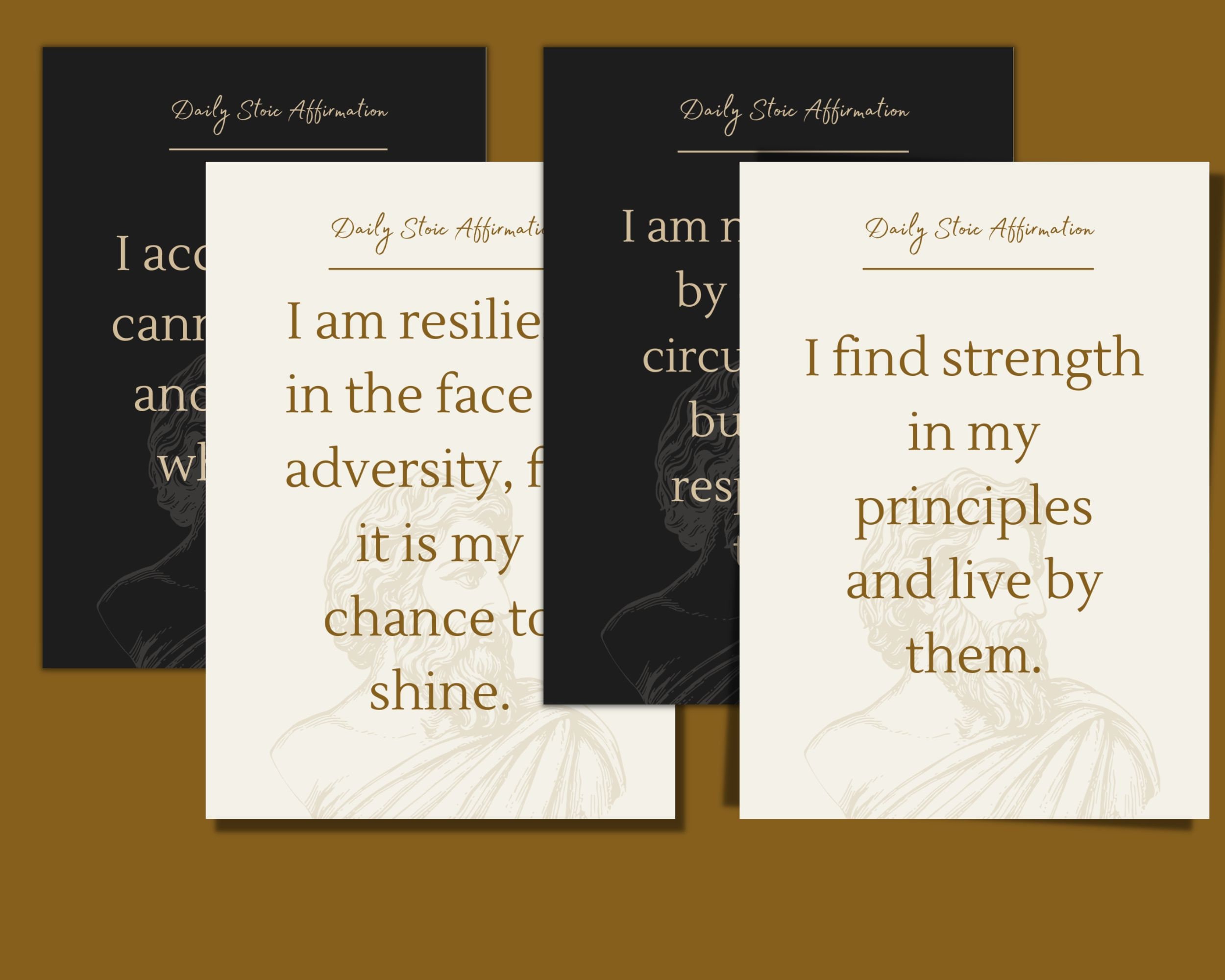 Affirmation Cards, Digital and Printable | Stoic Wisdom Deck: 50 ...