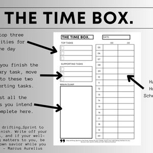 Time Boxing Printable PDF Digital Daily Planner Time Box Planner Agenda ...