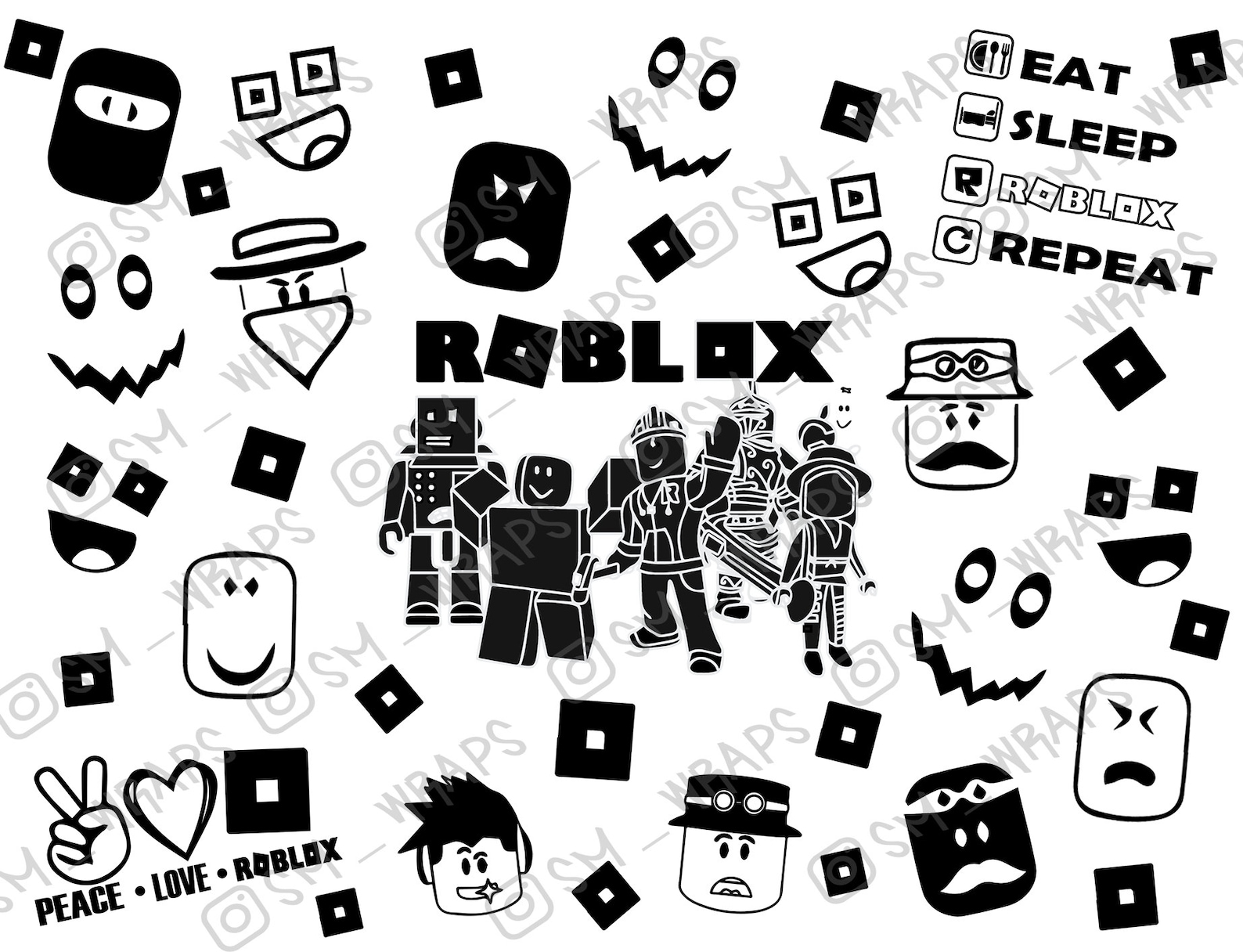 Roblox Full Wrap for Tumblers - Etsy