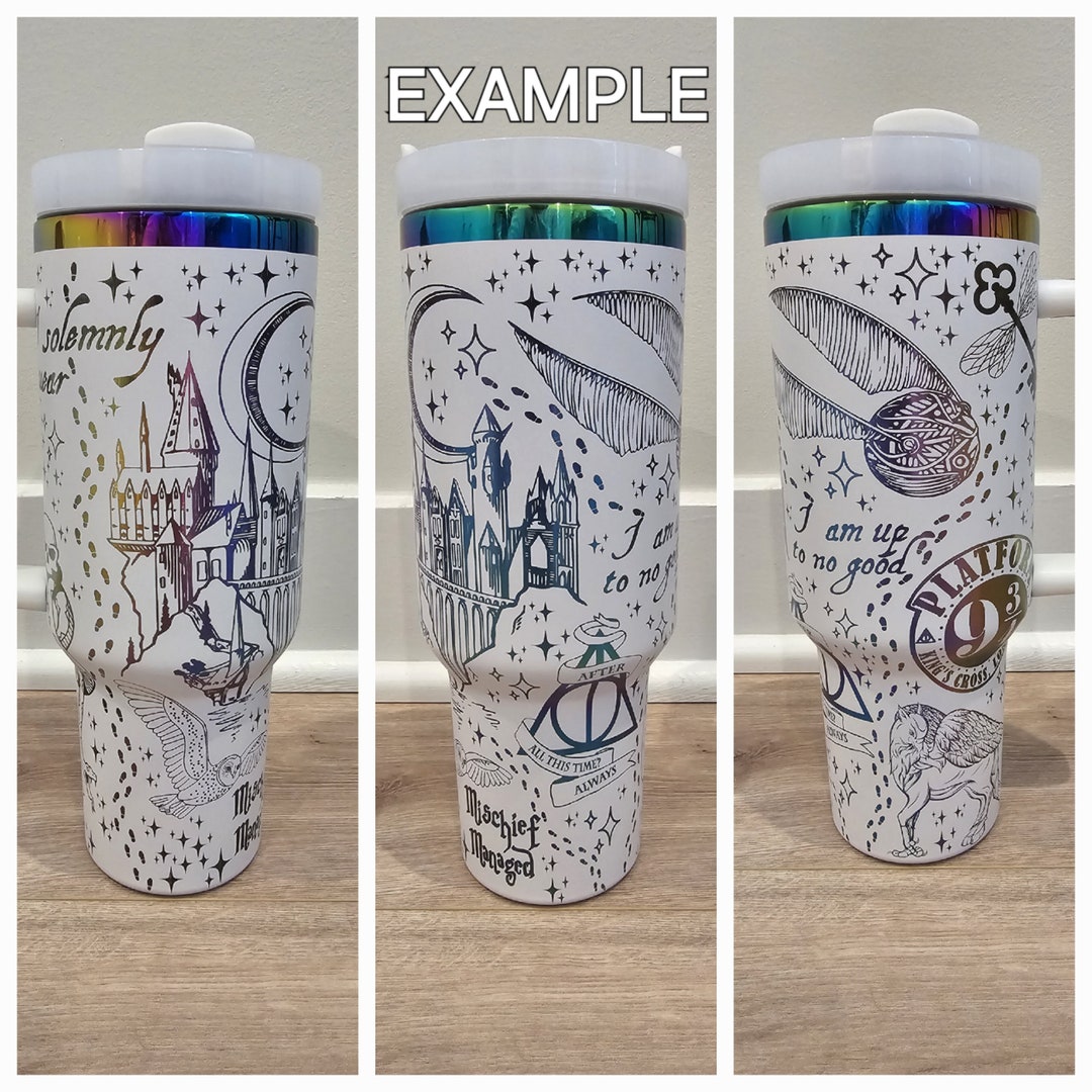 Custom Laser Engraved Rainbow Chrome 40oz Tumbler - Etsy