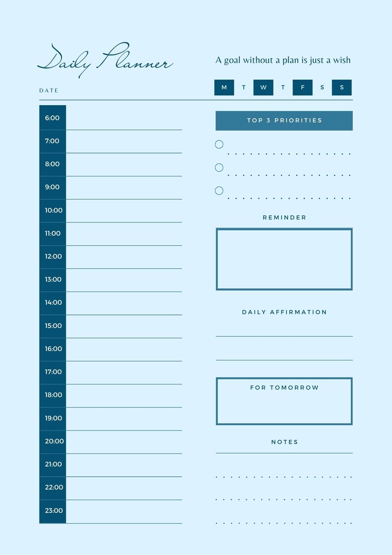 Daily Planner - the Blueprint - Etsy