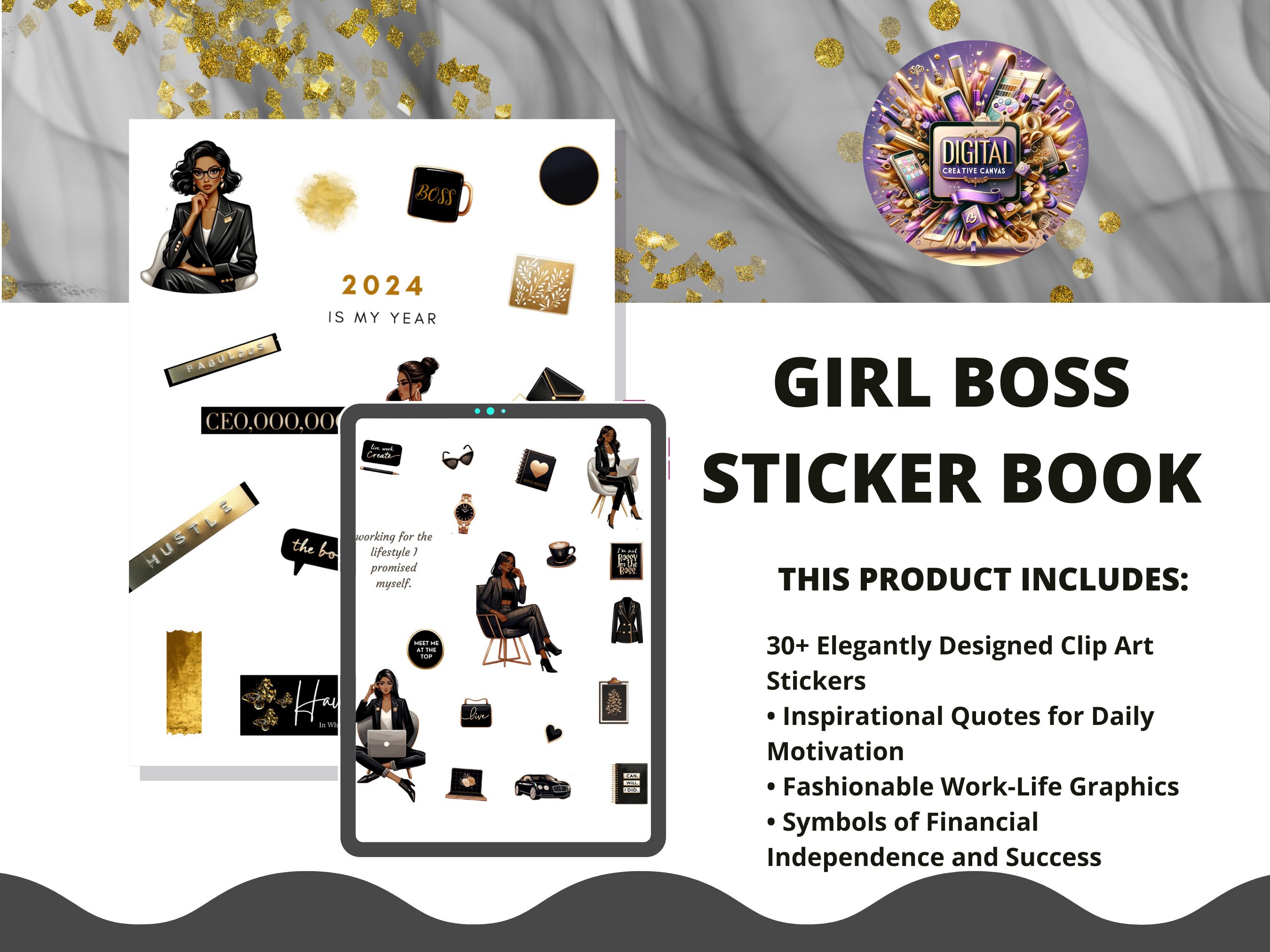 Girl Boss Inspired Digital Stickers Set -goodnotes Compatible - Boss ...