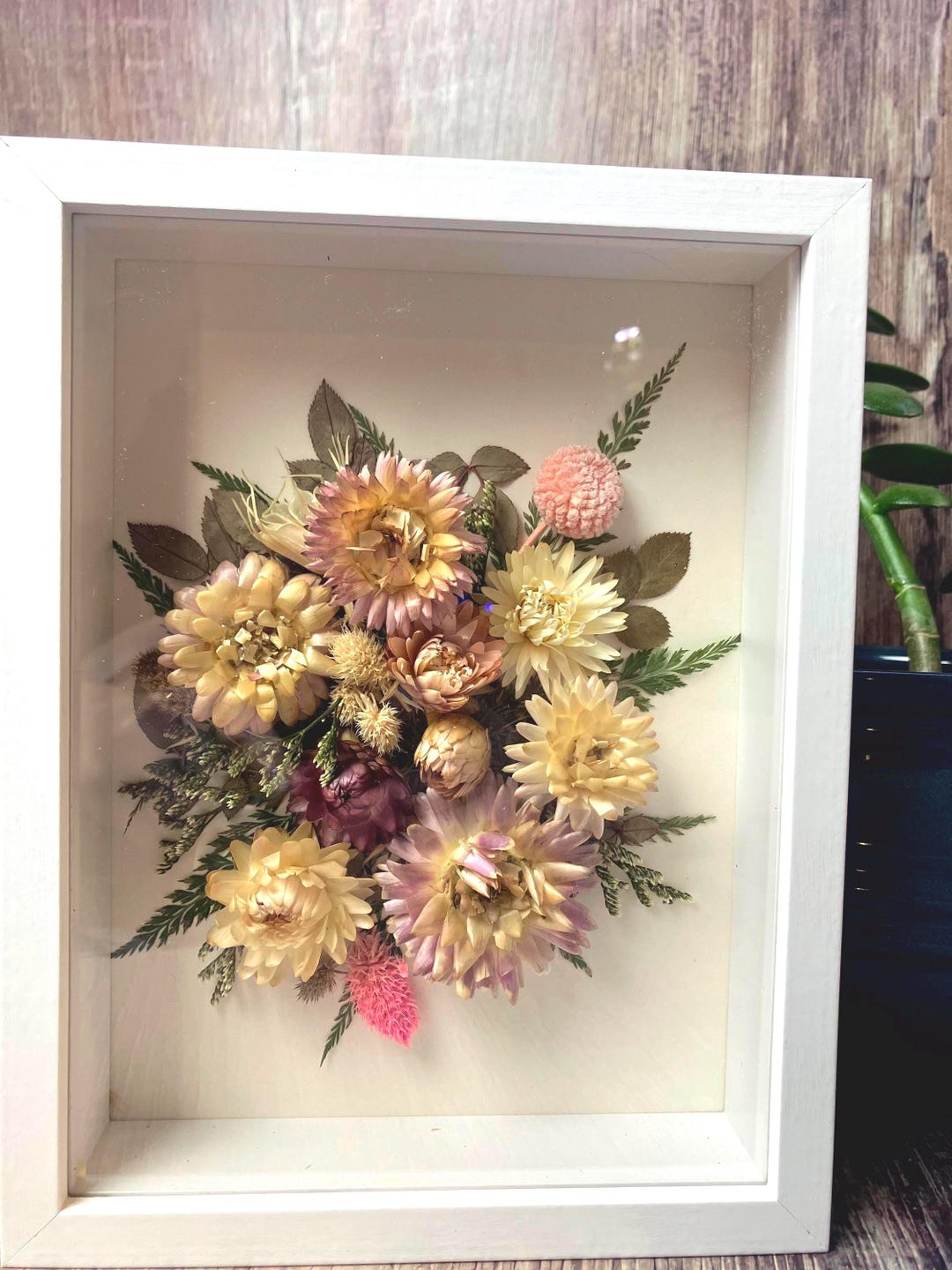 Real Flower Shadow Box- Home Decor -wall Hanging & Standing -floral ...