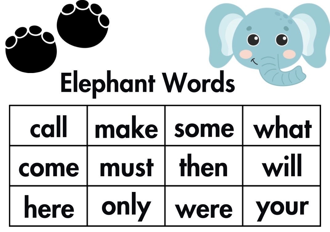 Animal Themed Sight Words - Etsy