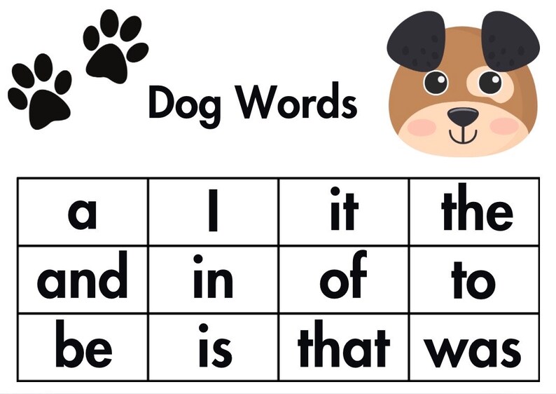Animal Themed Sight Words - Etsy