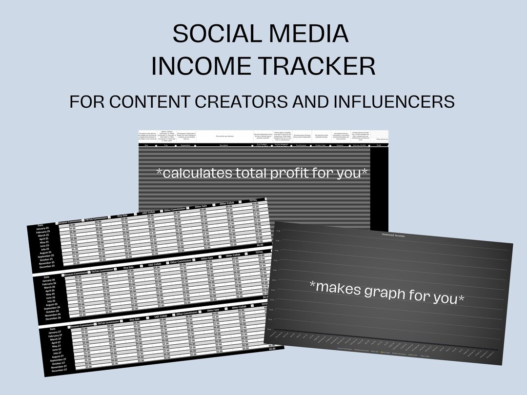 Social Media Income Tracker | Influencer Income Tracker | Creator ...
