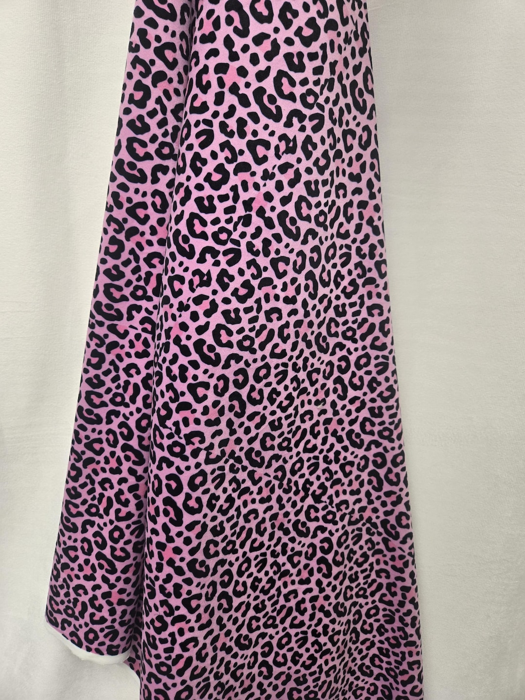 Pink & Black Leopard Print Fabric – Bold Animal Print for Pillows ...