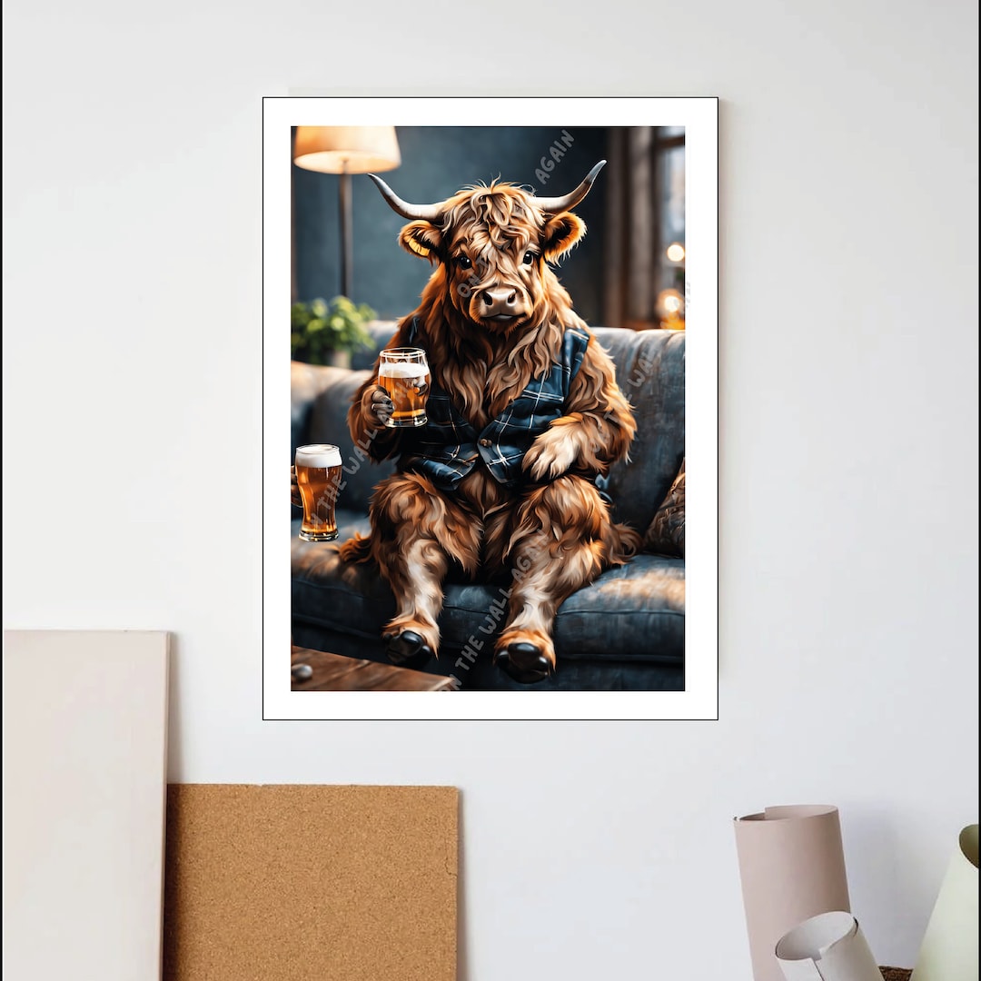 Highland Cow Poster, Cow Poster, Animal Print, Animal Poster, Animal ...