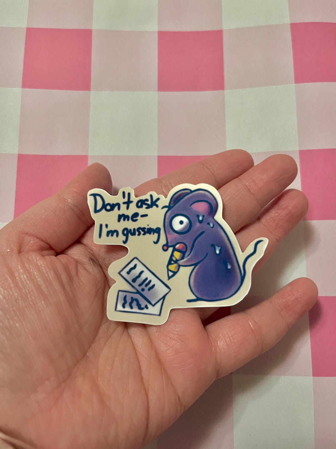 Kawaii Cartoon Rat Vinyl Sticker | Playful Laptop Decal - Etsy