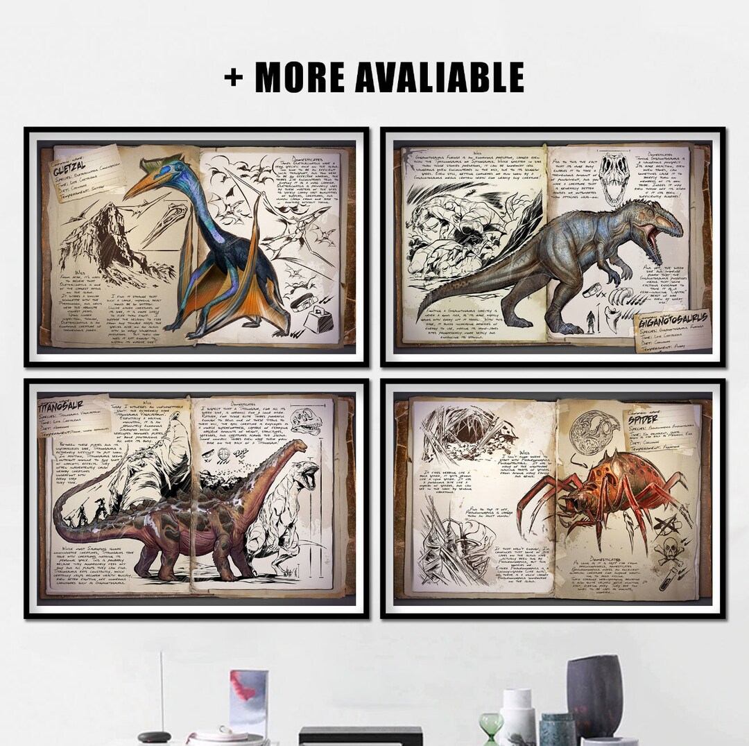 Ark Survival Evolved Poster Print Dinosaur Poster Print Art Canvas ...