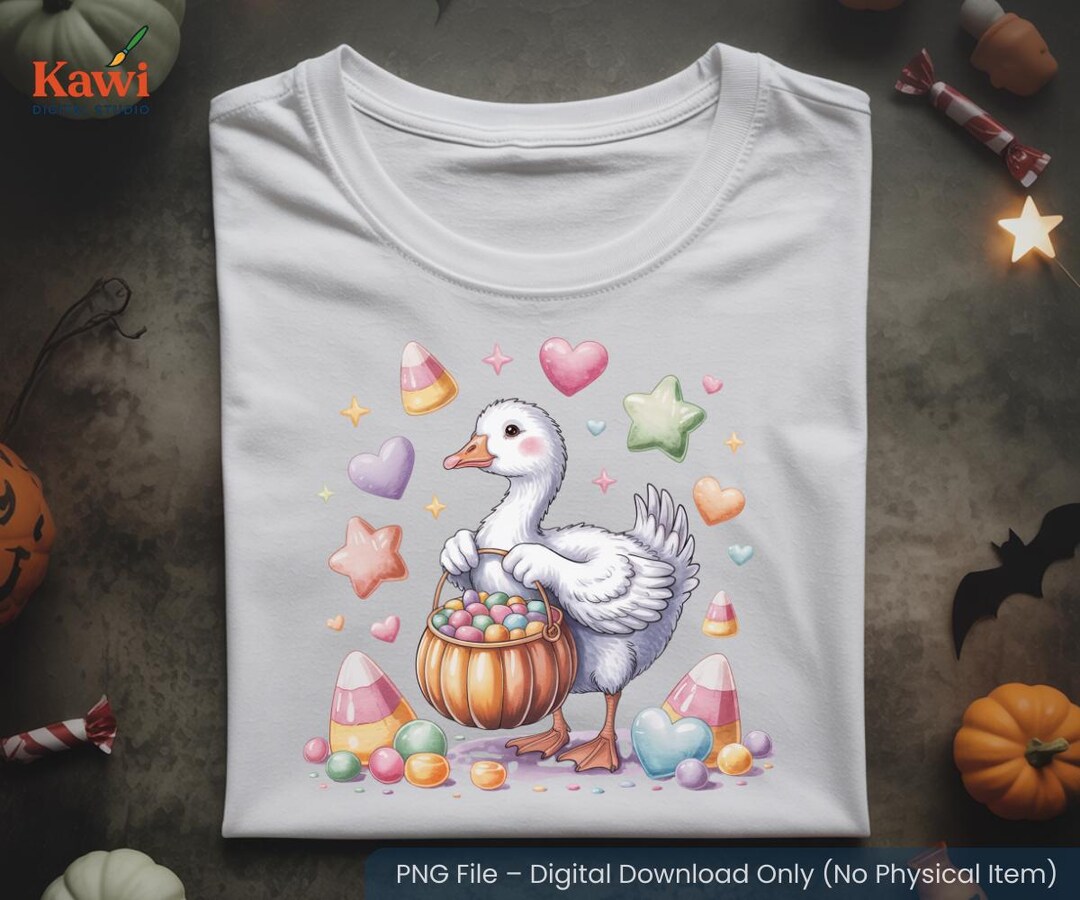 Candy Goose PNG – Cute Halloween Clipart With Sweets & Pastel Hearts - Etsy