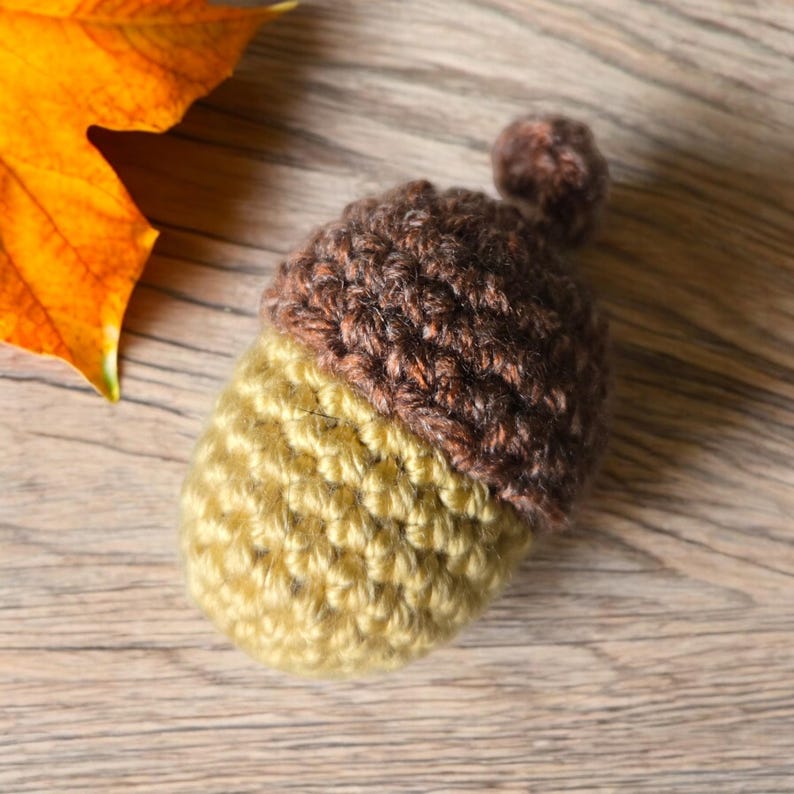 Crochet Acorns for Fall Decor - Set of 5 Handmade Acorn Decorations - Etsy