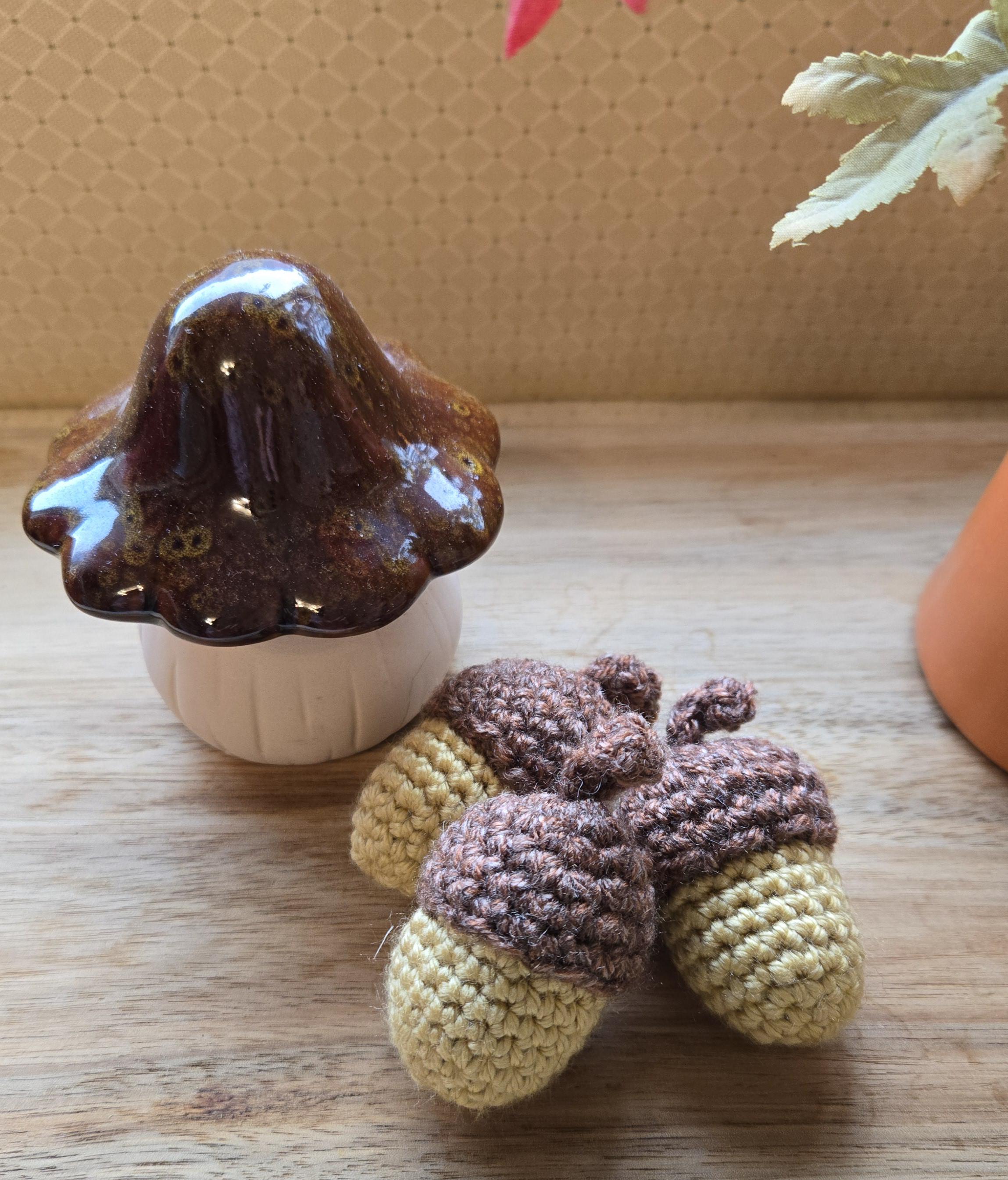 Crochet Acorns for Fall Decor - Set of 5 Handmade Acorn Decorations - Etsy