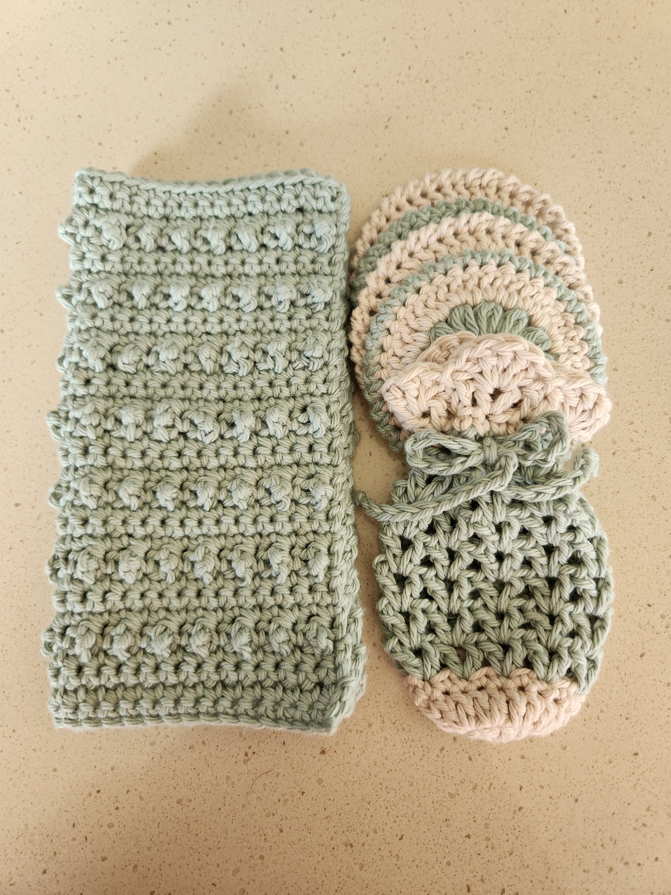 Handmade Crochet Spa Set Wash Clothes Facial Rounds Face Scrubbie Soap ...