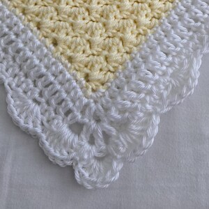 Handmade Soft Yellow Crochet Baby Blanket Newborn Shower Gift Neutral ...