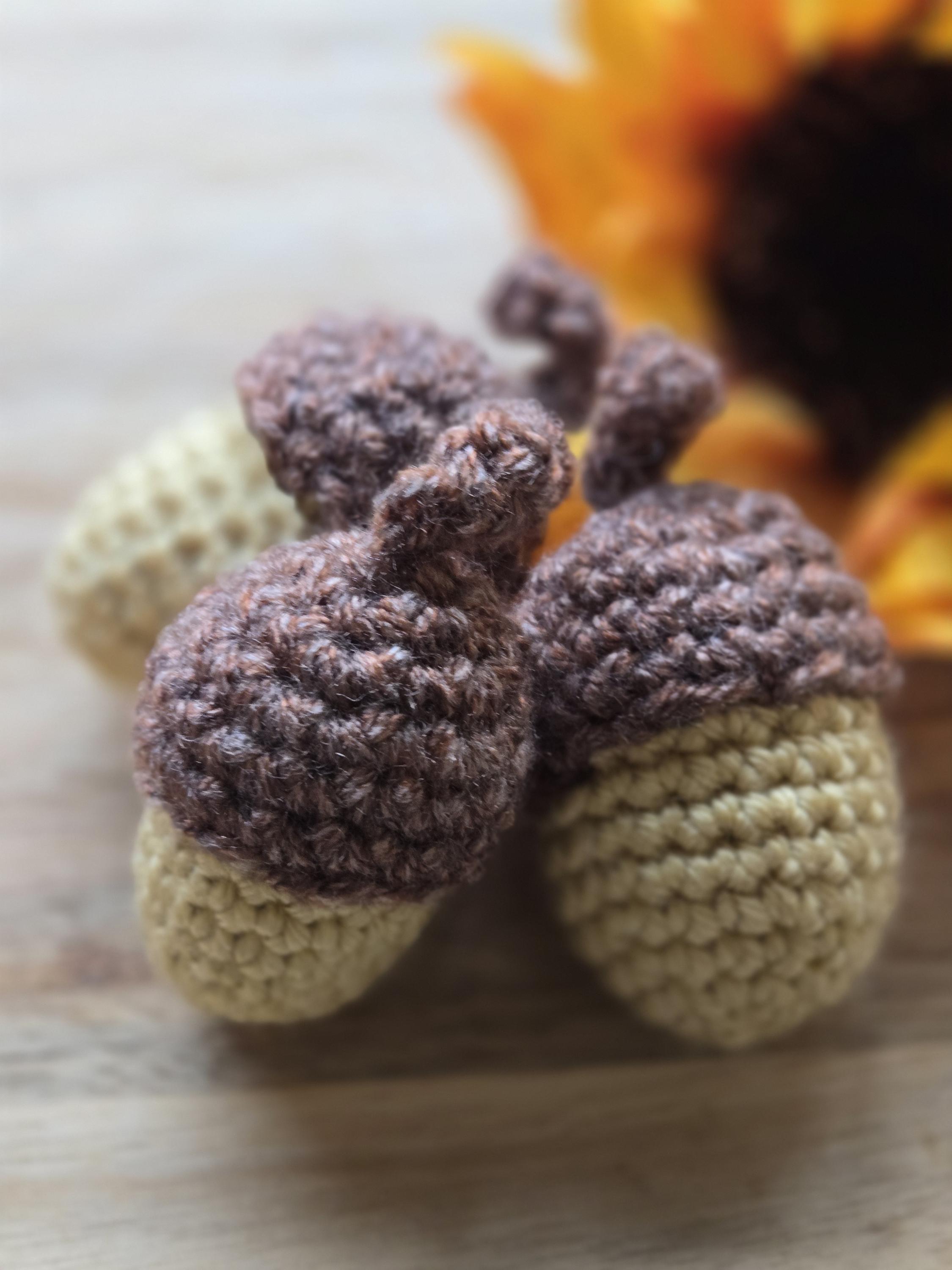 Crochet Acorns for Fall Decor - Set of 5 Handmade Acorn Decorations - Etsy