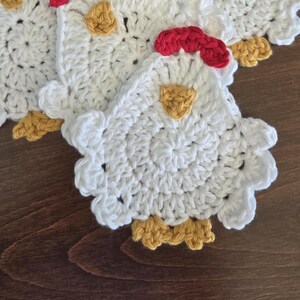 Crochet Chicken Coaster Set of 4 Handmade Farmhouse Mug Rugs Table ...