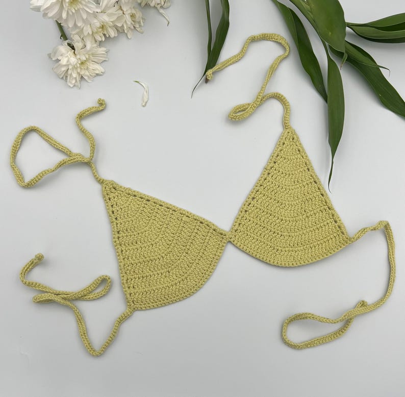 Crochet Light Green Bikini, Crochet Swimwear, Crochet Bikini, Lingerie ...