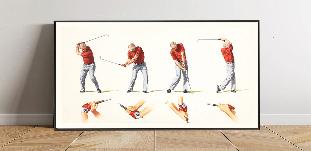 Golf Instructions Chart, How to Hit a Golf Ball, Golf Lovers Decorative ...